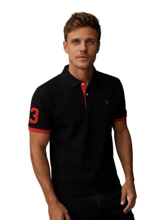 U.S.Polo Association Poloshirt US16927 (100% Baumwolle) schwarz Herren