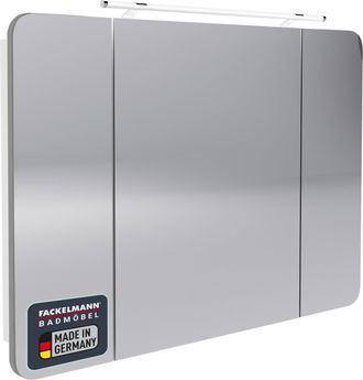Fackelmann LED Spiegelschrank Milano/Badschrank mit 3D Effekt/Soft-Close/Maße (B x H x T): ca. 110 x 78 x 15,5 cm/Schrank mit Spiegel & LED-Beleuchtung fürs Bad 