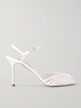 Aquazzura Sandales En Satin Hold Me 85 - Blanc