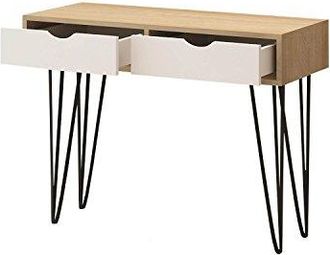 Homemania The Furniture Project Enora Konsolentisch, modern, 120 x 67 cm, Beige und Weiß