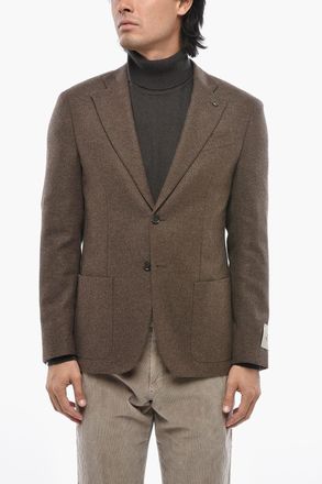 Corneliani CC COLLECTION Blazer Aus Mischwolle Mit Aufgesetzten Taschen Und Klassischem Revers Corneliani