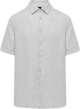Bomboogie Homme, Chemises, Blanc, Taille: XL Chemise &agrave; Manches Courtes en Lin