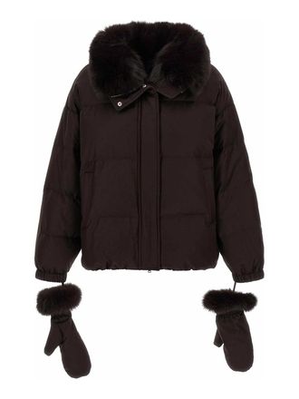 Yves Salomon Blouson Rembourr&eacute; - Marron