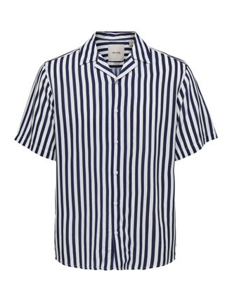 Only & Sons Herren Onswayne Striped Viscose Shirt Noos Freizeithemd, Dress Blues, XXL EU