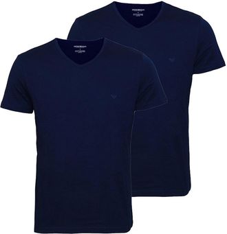 Emporio Armani Underwear Herren Pure Cotton T-shirt (2-er Pack), Marine/Marine, XL