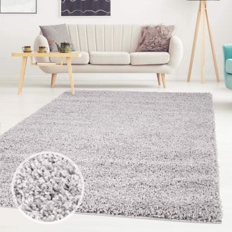 Carpet City ayshaggy Shaggy Teppich Hochflor Langflor Einfarbig Uni Grau Weich Flauschig Wohnzimmer, Gr&ouml;&szlig;e: L&auml;ufer 80 x 150 cm