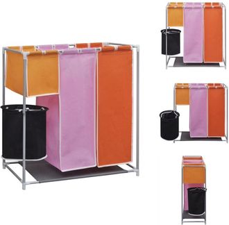 vidaXL Wäschekörbe - 3-Kammer-Wäschekorb mit Wascheimer