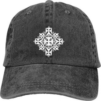 Generic Casquette de baseball avec croix &eacute;thiopienne multicolore chapeau &agrave; visi&egrave;re pour femme blanc personnalis&eacute; visi&egrave;re protection chapeaux cadeau