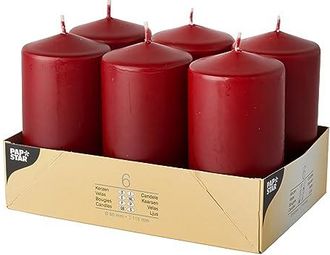 Papstar +Bougie+cylindrique%2C+diam%C2%8Atre%3A+60+mm%2C+bordeaux