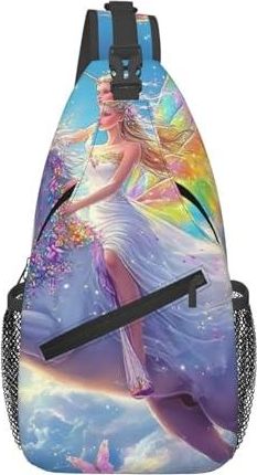 Generic Charmant sac &agrave; bandouli&egrave;re licorne et elfes sac &agrave; bandouli&egrave;re de voyage sac &agrave; dos bandouli&egrave;re pour homme sac &agrave; dos de randonn&eacute;e sac &agrave; dos de randonn&eacute;e