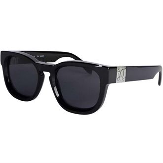 Palm Angels Rechteck-Sonnenbrille f&uuml;r Herren, Kunststoff, Metall (Schwarz/Dunkelgrau)