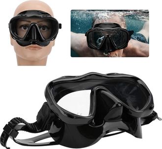 CHICIRIS Taucherbrille für Erwachsene, Silikon-Augenschutz, Tauchgesichtsschutz, Klare Sicht, Schnorchelausrüstung für Erwachsene (MK-901 schwarz)