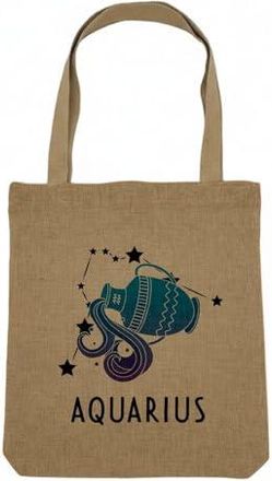 Fabulous Sac Shopping Tote Bag Aspect Lin - Aquarius Astrology Sign Celestial Solar Prediction - Sac de Courses Toile Epaisse 360g Beige Naturel Cabas Port&eacute; Ep