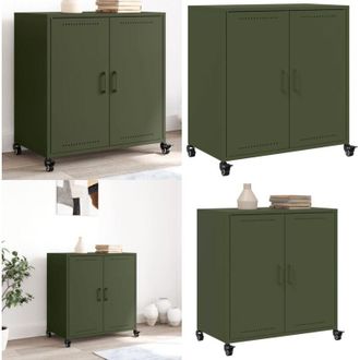 vidaXL Sideboard Olivgr&uuml;n 68,5x39x72 cm Kaltgewalzter Stahl - Sideboard - Wohnzimmerm&ouml;bel - Schreibtischschrank - Regal - Metallregal - Home & Living