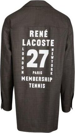 Lacoste Chemise Nottingham oversize en laine et coton m&eacute;lang&eacute;s