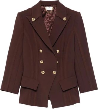 Elisabetta Franchi Femme, Vestes, Brun, Taille: 42 FR Giacca