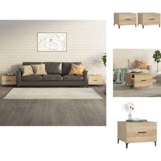 vidaXL Couchtische mit Metallbeinen 2 Stk. Sonoma-Eiche 50x50x40 cm - Couchtisch - Sofa Tisch - Holztisch - Industriel Style - Wohnzimmerstil