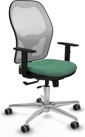 Piqueras y Crespo Gr&uuml;ner Schreibtisch mit 1D-Armen, h&ouml;henverstellbare Lendenwirbelst&uuml;tze, ausgestattet mit Syncro/Traslack und eingespritztem Schaum. Mit Rollen von 65 