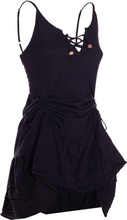 vishes Sommerkleid Tr&auml;gerkleid Damen Verstellbar Schn&uuml;rung Raffrock Jersey Alternative Mode, Boho, Hippie, Ethno, Festival