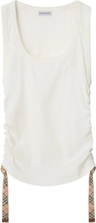 Burberry Femme, Tops, Blanc, Taille: 40 FR Festival Cotton Tank Top
