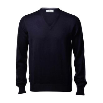 Gran Sasso V-neck Strickware - - Knitwear - Herren - Blau - L