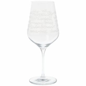 R&auml;der Weinglas Rebsorten aus Kristallglas - Designglas mit Schrift-Druck, Cucina Italiana
