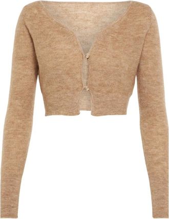 Jacquemus Femme, Pulls, Brun, Taille: 38 FR Alzou Cardigan Mohair Marron