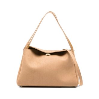 Themoirè Femme, Sacs, Brun, Taille: ONE Size Sac Marron avec Poignée et Rabat