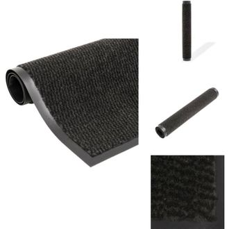 vidaXL Paillasson rectangulaire 80 x 120 cm Noir - Tapis Dentr&eacute;e - Paillasson Int&eacute;rieur - Tapis Absorbant - Tapis Antid&eacute;rapant - Tapis Ext&eacute;rieur
