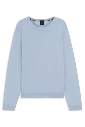 BOSS Herren Leno-P Slim-Fit Pullover aus Merinowolle Hellblau XXL