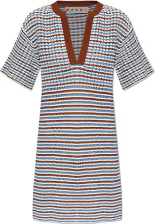 Marni Femme, Robes, Multicolore, Taille: 34 FR Robe &agrave; motif ray&eacute;