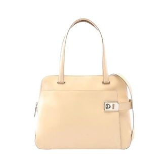 Ferragamo Pre-owned Gancini Leder Tote Bag - - Pre-owned - Damen - Beige - ONE SIZE