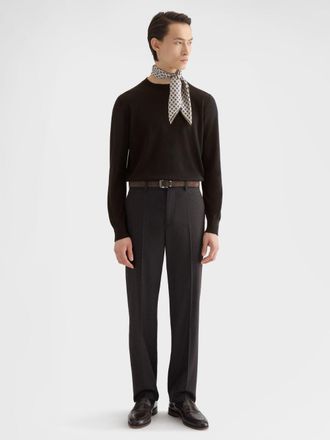 Agnona Mens Crewneck Sweater Brown Wool
