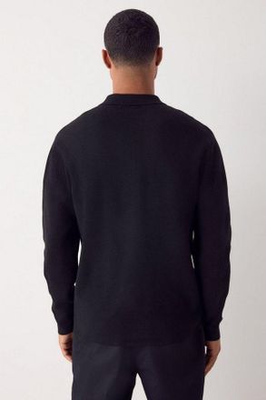 Next Langarm-Poloshirt Regular Fit Premium Langarm-Poloshirt mit RV (1-tlg)