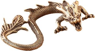 Generic Messing Drache Figur Desktop Home Decor Vintage Teehaustier Ornamente Fengshui Chinesischer Drache Sternzeichen Tier Ornament Figur Messing Drache Min