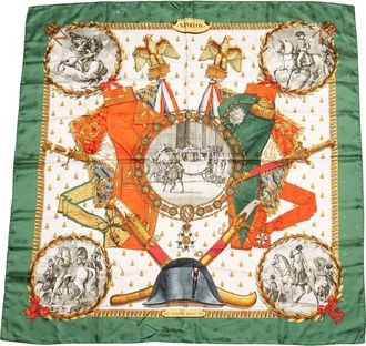 Herm&egrave;s T&uuml;cher & Schals - Hermes Classic NAPOLeON Silk Carre 90 Scarf Tuch - Gr. unisize - in Gr&uuml;n - f&uuml;r Damen