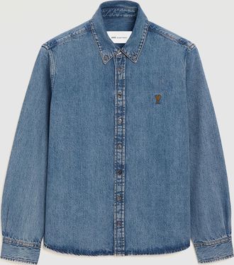 Ami Chemise Contrasted Ami De Coeur Bleu Used