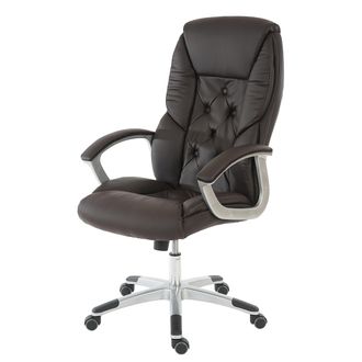 Mendler Profi-Bürostuhl L42 XXL, Chefsessel Drehstuhl, 150kg belastbar Kunstleder - braun