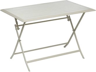 Hesperide Rechteckiger klappbarer Gartentisch Azua Lehmfarben - 4 Plätze - epoxidbeschichtetes Aluminium - Ton