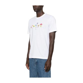 Paul Smith Pilz-Print T-Shirt - - Tops - Herren - Wei&szlig; - M