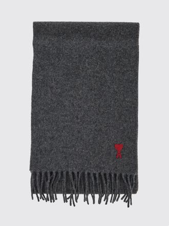 Ami Schal aus reiner Wolle von mit gesticktem Logo und Fransensaum