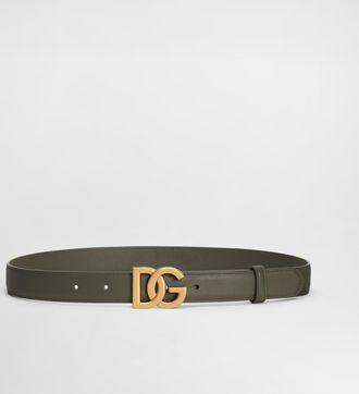 Dolce & Gabbana G&uuml;rtel Aus Kalbsleder Mit Dg-logo - Frau G&uuml;rtel Gr&uuml;n Leder 100