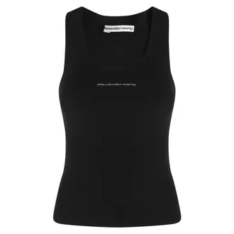 Alexander Wang Jacquard Logo Racer Tank - - Tops - Damen - Schwarzk - M