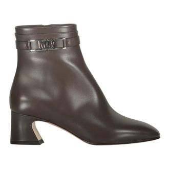 Ferragamo Leder Stiefeletten mit Mandelformiger Zehe - - Shoes - Damen - Braun - 37 EU