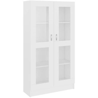 vidaXL Vitrinenschrank Wei&szlig; 82,5x30,5x150 cm Holzwerkstoff - Vidaxl