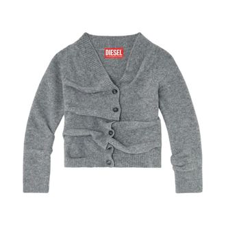 Diesel M-Ava Cropped Cardigan - - Knitwear - Damen - Grau - S