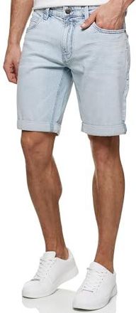 Indicode Hommes Caden Jeans Shorts | Pantalon Court en Jean &agrave; 5 Poches Foam Blue XXL