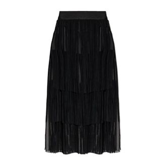 Dolce & Gabbana Seidenrock mit Lederfransen - - Skirts - Damen - Schwarzk - S