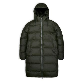 Rains Alta Long Puffer Jacket Green Mantel