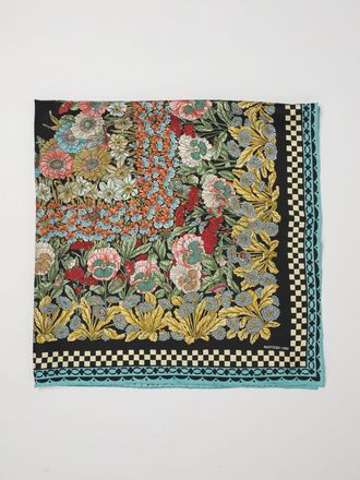 Mantero 1902 Quadratischer Seidentwill-Foulard mit Blumendruck